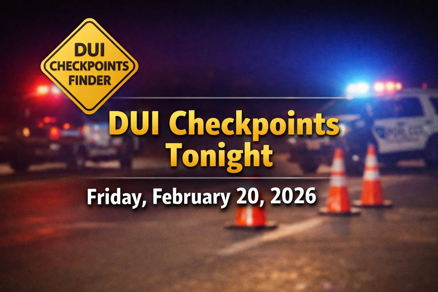 DUI & License Checkpoint Alerts – Friday, February 20, 2026 | DUI ...